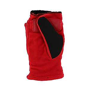 isotoner womens Stretch Fleece Flip Mitten - Thermaflex Really Red Large - X-Large