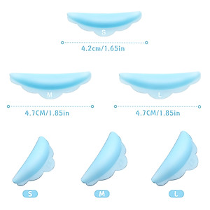 Hicarer 48 Pieces Lash Lift Rods Silicone Eyelash Pads Raise Eyelashes Perming Curler Rods (Small, Medium, Large), Silicone Lash Lift Shields for Eye Supplies Makeup Tool(Blue)