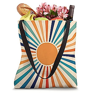 Vintage Sun Retro 70s Rainbow Sunrise Sunset Abstract Boho Tote Bag
