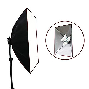 LimoStudio 5 Slot Bulb Socket Head with 24 x 36 inch Soft Box, 5-Pack 45W CFL Photo Bulb, 78 inch Max Height Light Stand Tripod, and Carry Bag, Photo Video Studio Lighting Kit, AGG2276