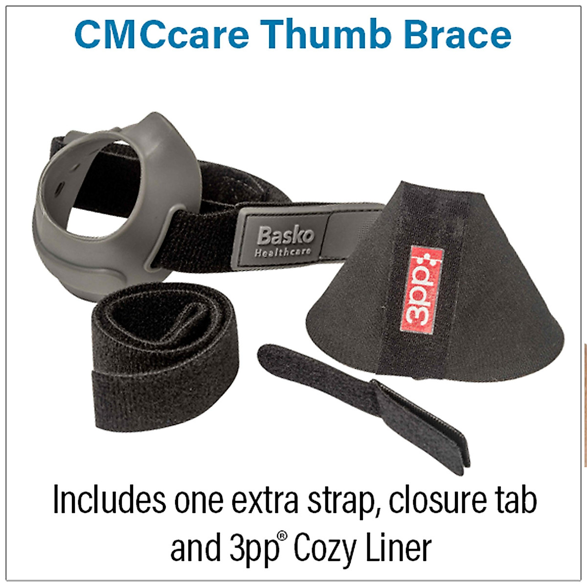 Basko Healthcare CMCcare Thumb Brace - Comfortable, Effective Relief for CMC Joint Arthritis Pain, Right - Medium