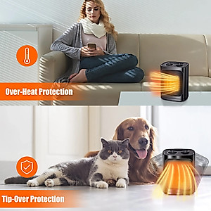 Antarctic Star Space Heater, Portable Electric Heater Ceramic Fan Small Mini Heaters Indoor Use ETL Certified 3 Modes Thermostat, Tip Overheat Protection Quiet Office Room Desk Home,9.1 Inch.