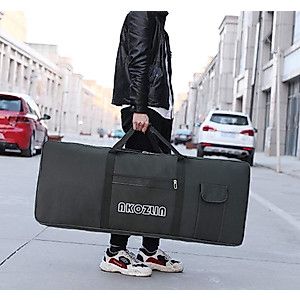 AKOZLIN 61 Keys Portable Padded Keyboard Case,Dimension 40"x6"x16", Electric Piano Keyboard Gig Bag (Black)