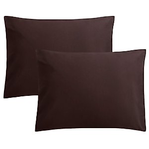 FLXXIE Microfiber Pillow Cases Standard Size, Soft Pillowcases with Envelope Closure, Wrinkle, Stain Resistant Pillow Covers, 20x26, Dark Brown