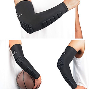 HOPEFORTH 2PCS Padded Elbow Forearm Sleeves Compression Arm Protective Support