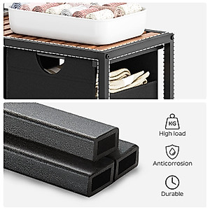 Laundry Hamper 3 Section, Laundry Basket, Laundry Sorter with Shelf, 3 Pull-Out and Removable Bags, 3 x 10Gal (38 L) Laundry Organization, Oxford Cloth Laundry Bags, Rustic Brown LS30BR