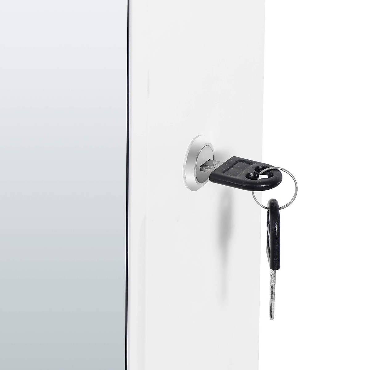 SUPER DEAL Upgraded 2in1 Jewelry Cabinet 47.3" H Wall/Door Mounted Jewelry Armoire with 6 Shelves 2 Drawers Jewelry Organizer with Full Length Mirror