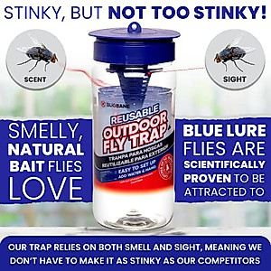 Reusable Fly Traps Outdoor Fly Traps with Natural Fly Magnet Bait Refill. Flies Trap Outdoor Reusable Fly Trap Jar Fly Trap Fly Catchers Outdoor Fly Bait Fly Bags Flytraps Stable Horse Fly Trap Bait