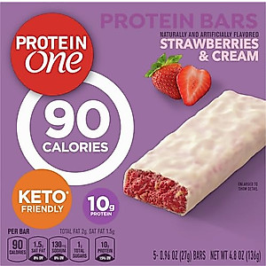 Protein One 90 Calorie Protein Bars, Strawberries and Cream, Keto Friendly, 5 Ct, 4.8 oz