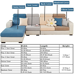 2024 New Wear-Resistant Universal Sofa Cover, Stretch Couch Cushion Slipcovers Replacement, Anti-Slip L Shape Sofa and Chaise Lounge Sofa Slipcover (Weave Light Grey,Chaise Cover)