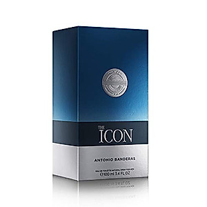 Banderas The Icon Eau De Toilette For Men - Long Lasting - Virile, Elegant, Trendy And Sexy Scent - Wood, Amber, And Sandalwood Notes - Ideal For Special Events - 3.4 Fl Oz