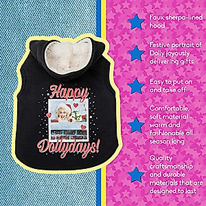 Doggy Parton Black Happy Dollydays Hoodie for Pets, Large