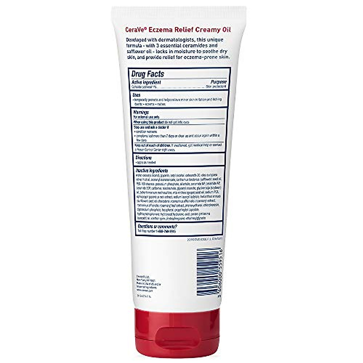 Cerave Eczema Relief Creamy Body Oil | Anti Itch Cream for Eczema & Moisturizer for Dry Skin with Colloidal Oatmeal, Ceramides and Safflower Oil | 8 Ounce