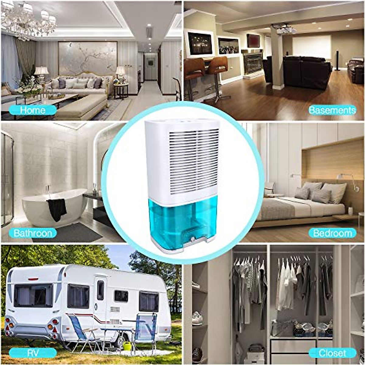 Levoair Dehumidifier 68oz(2000ml) Small Dehumidifier with Drain Hose for Up to 650 sq.ft Ultra Quiet Mini Portable Air Dehumidifier for Home Basements Bathroom Bedroom Closet Kitchen RV