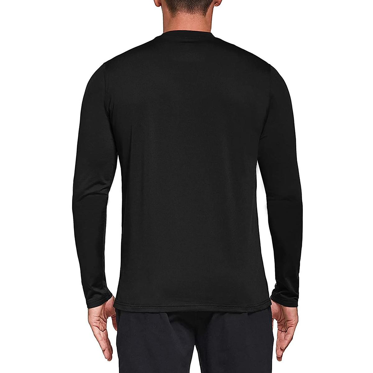 Men's 3 Pack Performance Long Sleeve T-Shirts, UPF 50+ Sun Protection Shirts, Athletic Workout Shirts for Running Fishing Hiking Black/Navy/Red-3P05-S