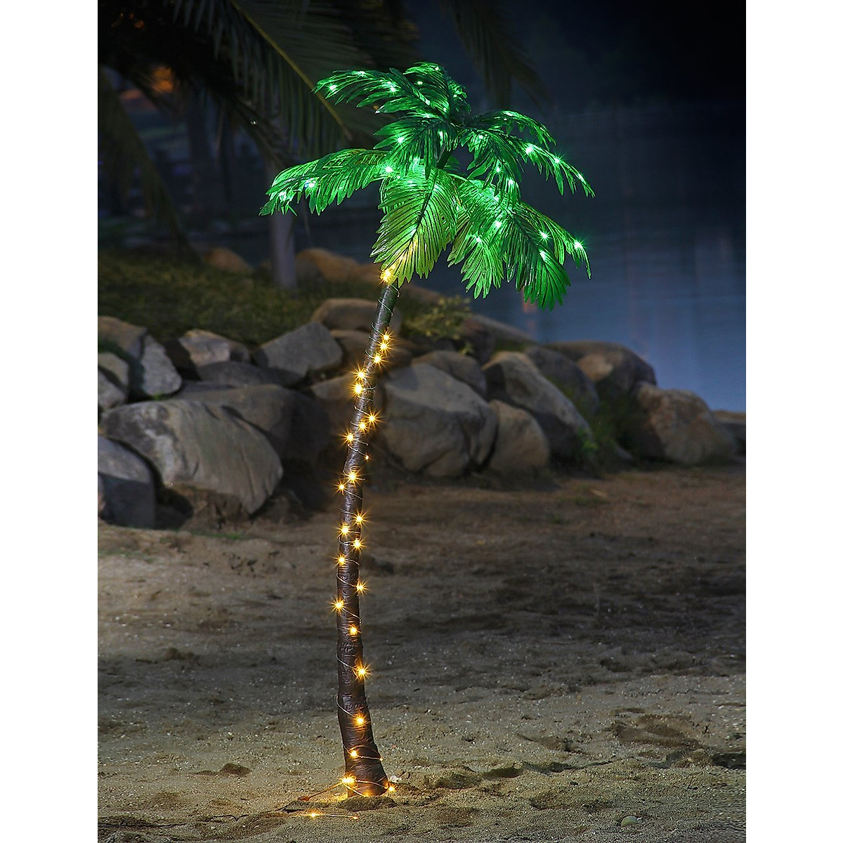 LIGHTSHARE JT-DC240V0250-CLightshare Lighted Palm Tree, Large - ZLS7FT, 7-Feet,Green