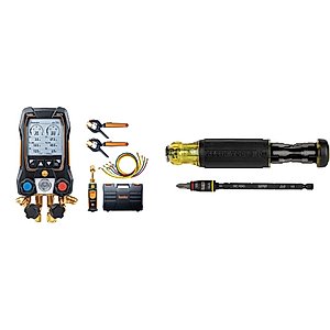 Testo HVAC Measurement Kit with Digital Manifold, Pipe Thermometers, Micron Gauge and Nut Driver