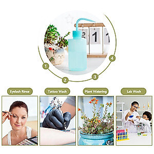 Tattoo Wash Bottle- Melphoe 2Pcs 250ml Water Squirt Bottle Succulent Watering, Safety Rinse Bottle Watering Tools, Tattoo Supplies, Irrigation Squeeze Sprinkling Can Wash Plant Bottle (Blue)