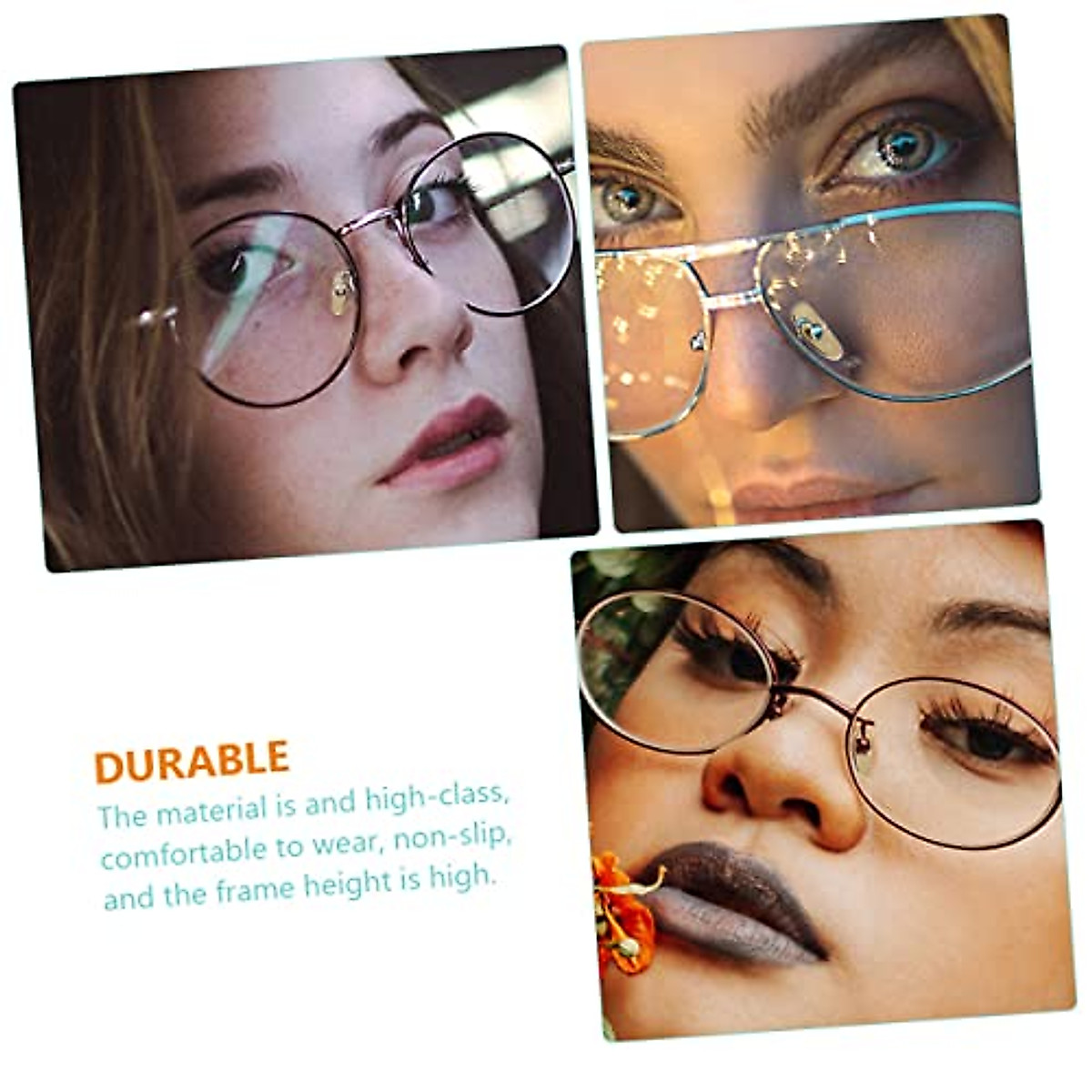 Healeved 6pcs Glasses Pads Fittings Universal Slip Pad Gasket Eyeglass for Accessories Eyeglasses Cushion Replacement Golden Supplies Kits and Nose Metal Anti- Re Sunglasses Support
