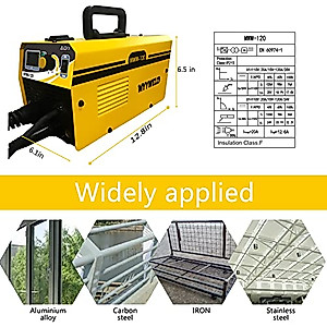 Mig welder, MYYWELD 120A 110V MIG Welding Gasless MIG/Stick Welder 2 in 1 Flux Core Wire Welding Machine No Gas IGBT Inverter