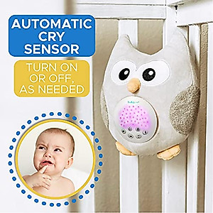 Baby Soother Cry Activated Sensor Toys Owl White Noise Sound Machine, Toddler Sleep Aid Night Light, Unique Baby Girl Gifts & Baby Boy Gifts, Woodland Baby Shower,Portable New Baby Gift Gender Neutral