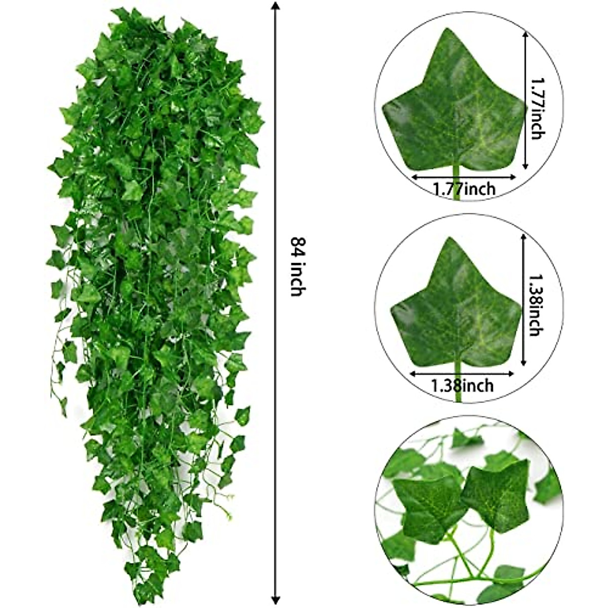 Artflower Fake Vines for Bedroom, 8 Pcs 56Ft Fake Ivy Vines Greenery Garland Artificial Ivy Leaves Fake Hanging Plants for Office Garden Wedding Wall Room Decor