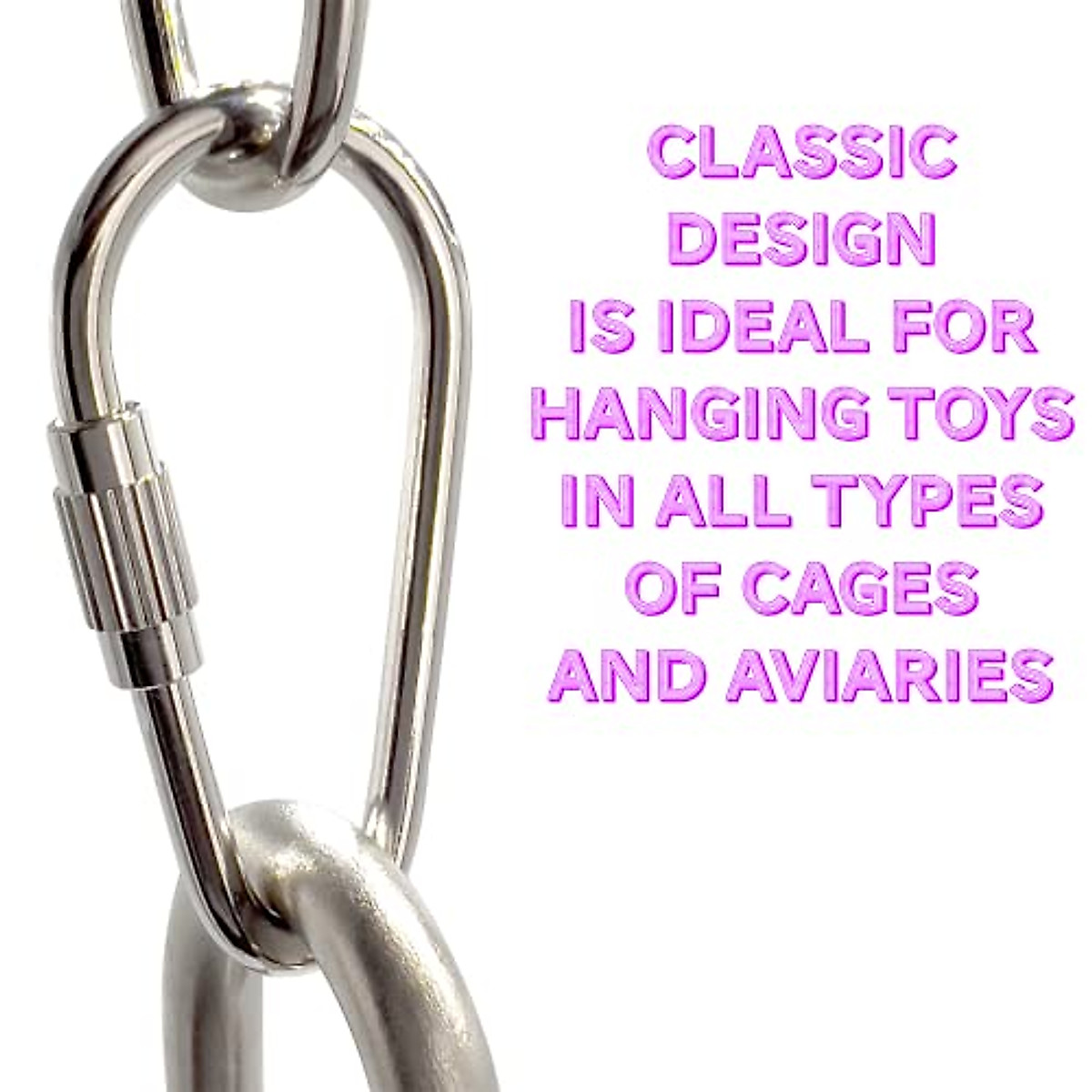 Mandarin Bird Toys by M&M 7010 Pk10 Nickel Plated 1 3/8 Inch Pear Toy Quick Link- Pear Shaped Pet Safe Bird Toy Hanging Links, Classic Design, Long Lasting, Shiny Finish, Hang All Types of Small Toys