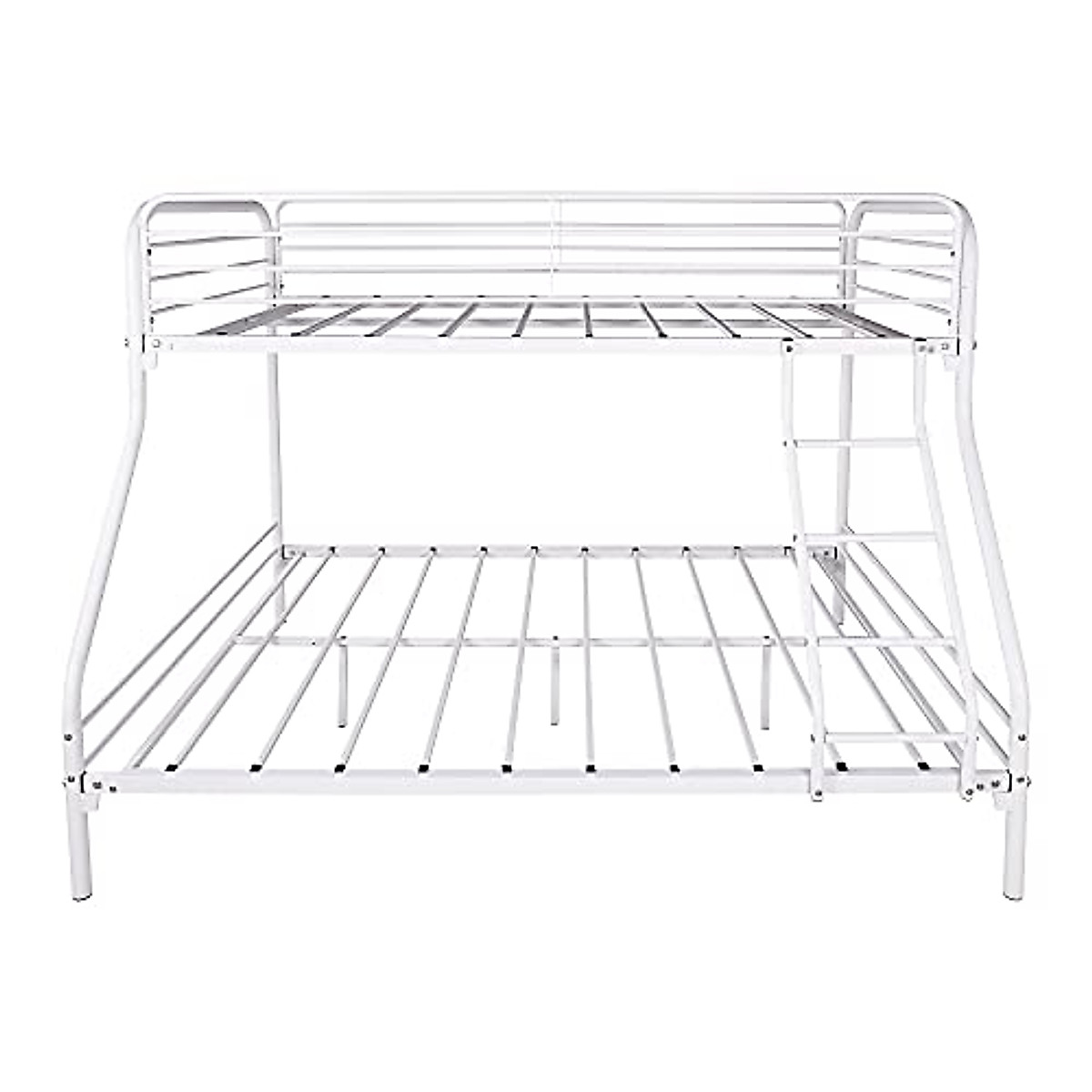 EMKK Twin Over Full Metal Bunk Bed with Ladder & Safety Guard Rails,Low Bunkbeds w/Sturdy Steel Slat Support, for Kids Teens Adults,Space Saving, No Box Spring Need