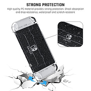 FANPL Glitter Protective Case for Nintendo Switch OLED Model, Dockable Hard Flashing Cover Case Compatible with Switch OLED, Sparkle Bling Crystal Skin for Girls