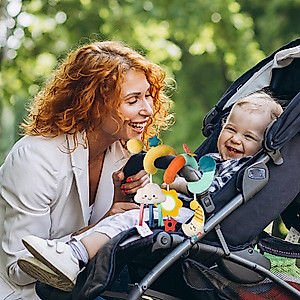 Car Seat Toys Infant Toys 0-6 Months Newborn Toys, Stroller Toys Baby Toys 0-3 Months, Baby Toys 0-6 Months for Crib Mobile Bassinet with Rattles Jingle Mirror Teether for 0 3 6 9 12 Boys Girls Babies