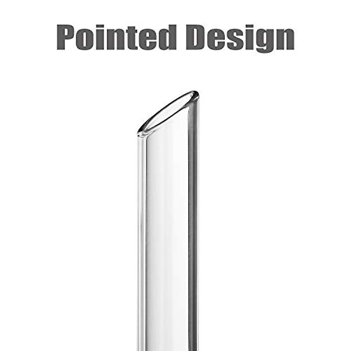 ALINK Reusable Glass Boba Straws, 14mm Extra Wide Clear Straws for Smoothies, Bubble Tea, Pack of 2 with Carrying Case and Cleaning Brush