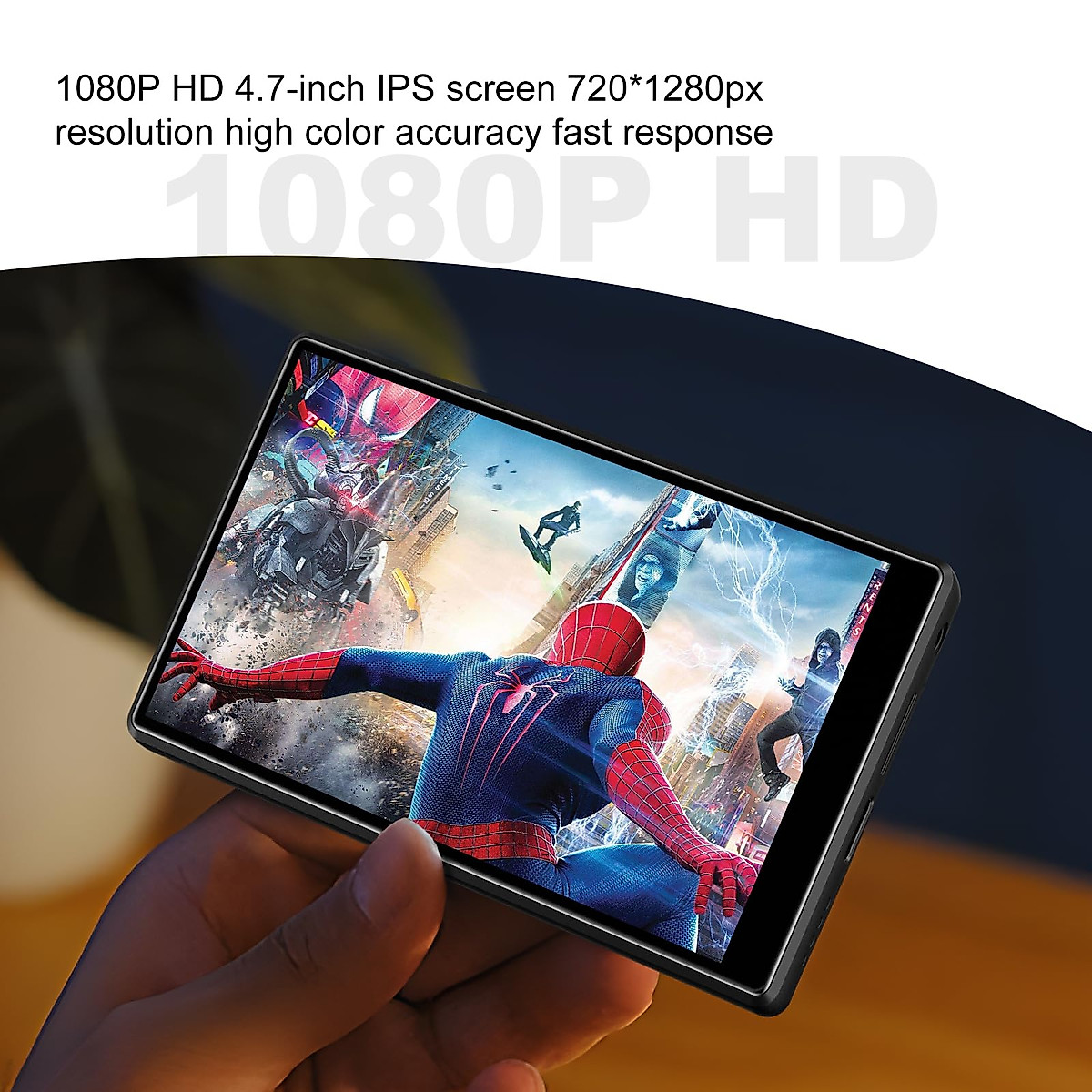 JOLIKE 80GB MP3 Player with Bluetooth and WiFi spotify and Pandora, Android Streaming audiobooks Audible and FM Radio 4.7-inch Touchscreen MP3&MP4 Music Player Kids MP3 Player with USB Support 215GB