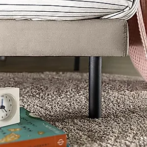 ZINUS Taylor Velvet Upholstered Platform Bed Frame with Split Headboard, Velvet Bed Frame, No Box Spring Needed, Easy Assembly, Latte, Full