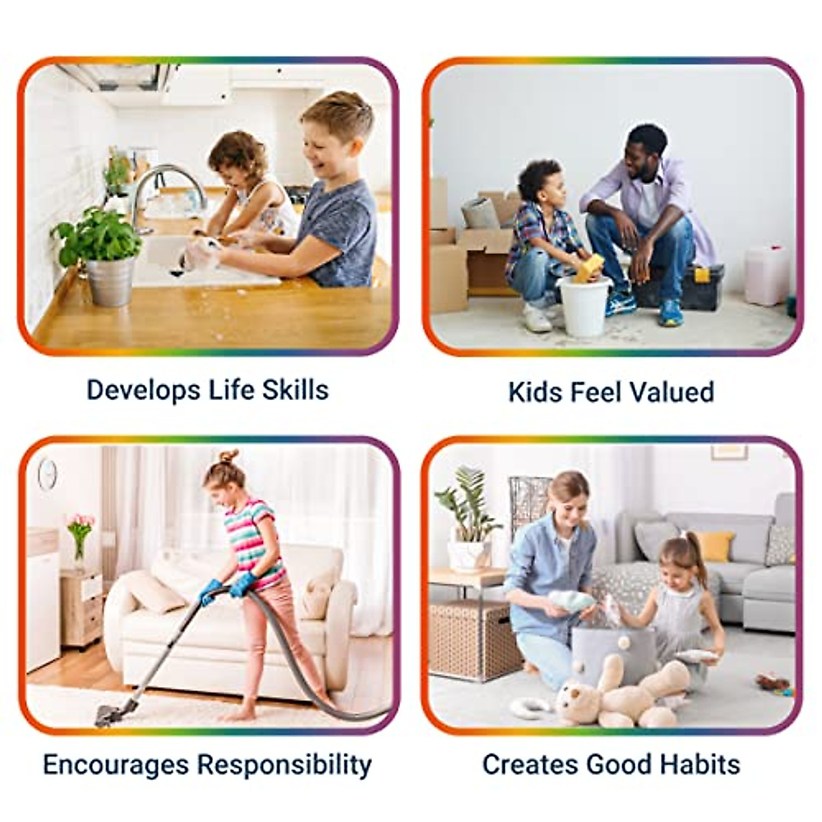 Magnetic Black Chore Chart 3pcs for Multiple Kids & Adults - 4 Fine Tip Chalk Markers - Dry Erase Black Boards - Reward Good Behavior for Toddlers & Responsibility for Teenagers - Organize The Family