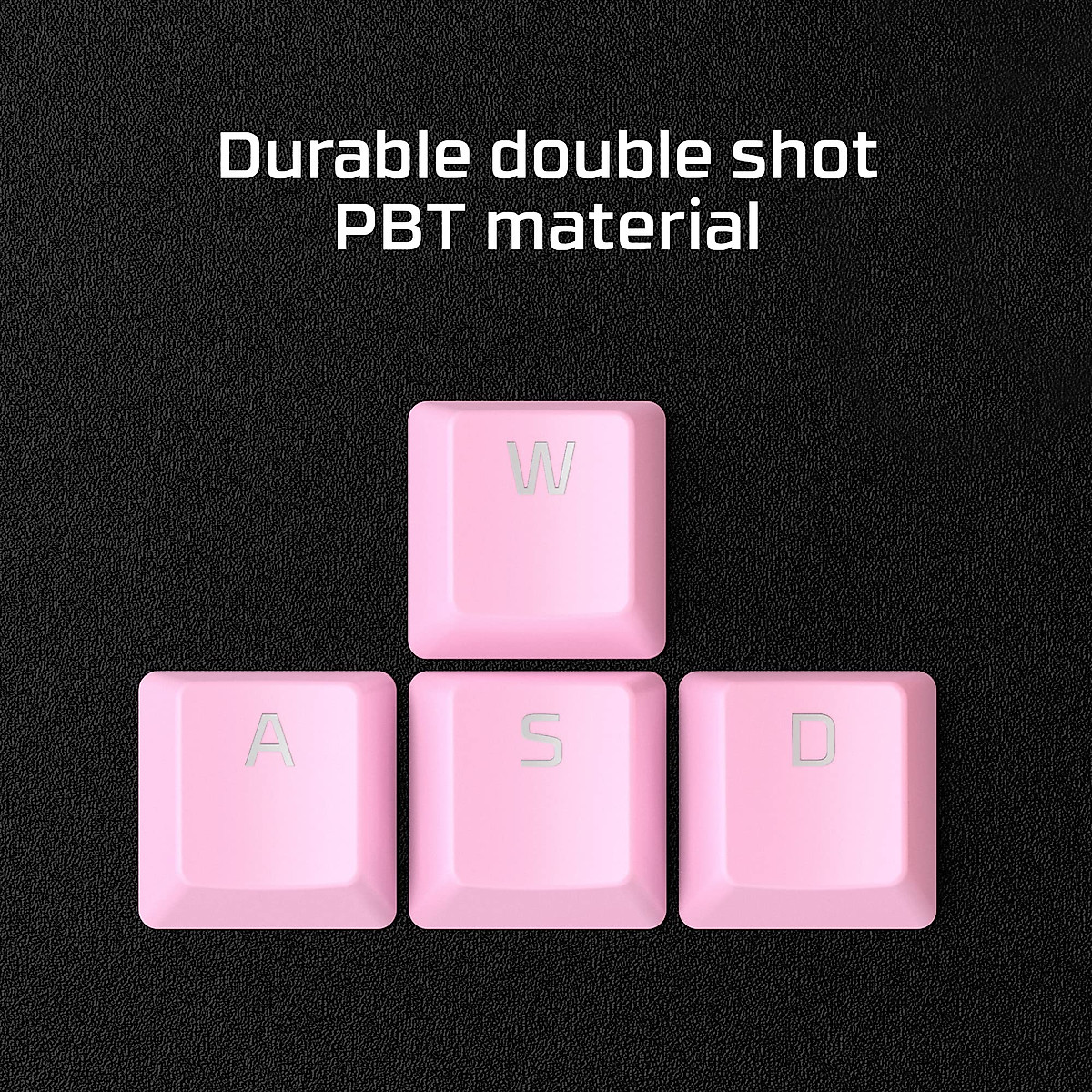 HyperX PBT Keycaps – Full Key Set, Double Shot PBT Material, English (US) Layout, 104 Keys – Black