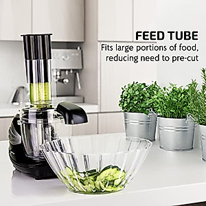 OVENTE Mini Electric Food Processor and Salad Vegetable Shake Mixer 1.5 Cup With Stainless Steel Blades Grater Slicer Chopper Juicer blenders and Emulsify Accessories Black PF1007B