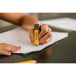 TICONDEROGA Erasers, Pencil Shaped, Latex-Free, Yellow, 3-Pack (38953)