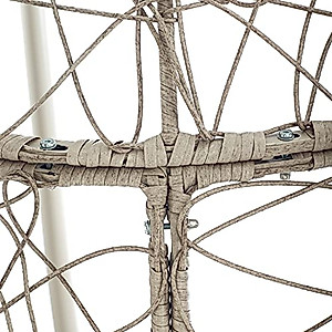 Crosley Furniture KO70230LB Cleo Indoor/Outdoor Wicker Hanging Egg Chair with Stand, Light Brown with Sand Cushions