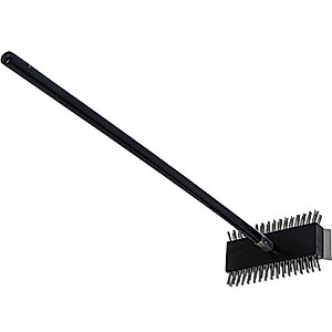SPARTA 4029000 Stainless Steel Grill Brush, Grill Scraper With Metal Bristles, 30.5 Inches, Black