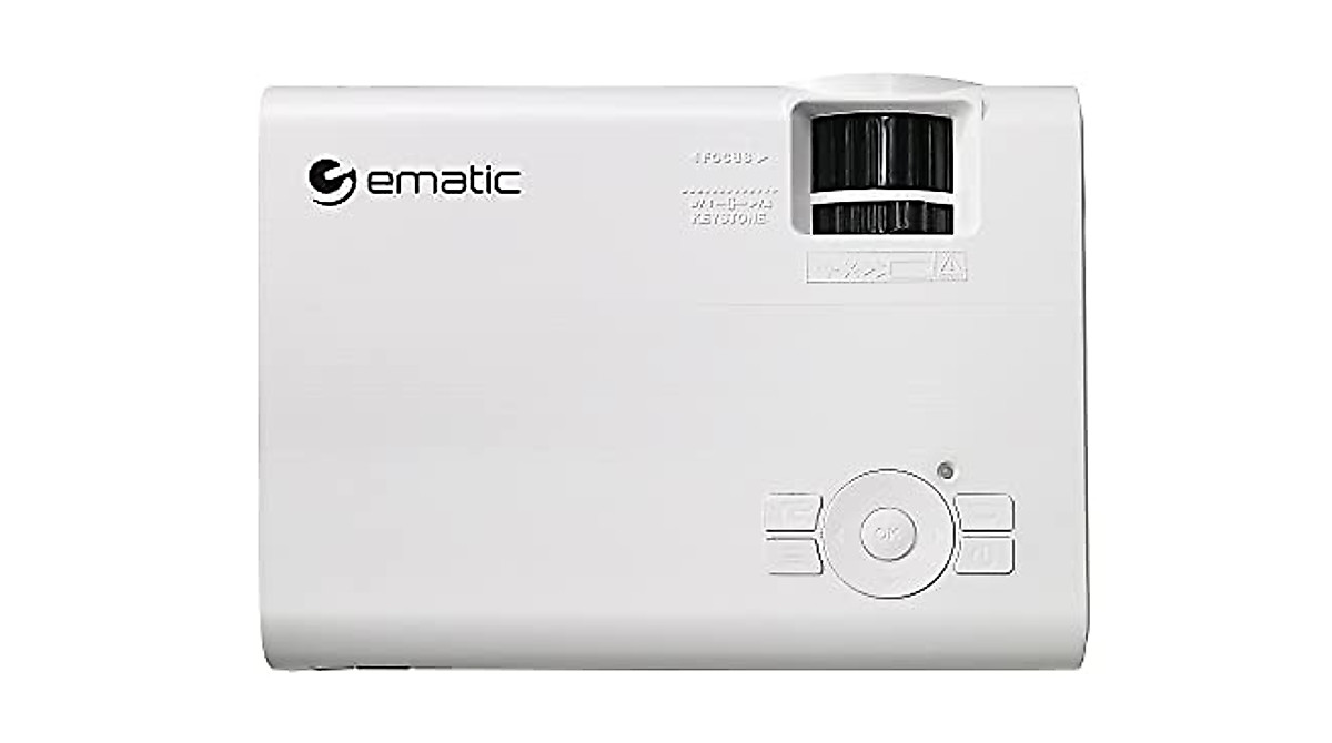 Ematic EPJ590WH Portable Projector | 200" Screen, HDMI
