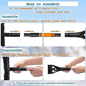 Michael Doss Snow Brush and Ice Scraper, Scrapers for Car Windshield Supports 360 Degree Rotation,Extendable Car, Scraper & with Foam Grip, Dont Scratch The Paint black