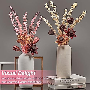 Glicrili Pink-Real-Eucalyptus-Stems, Pink Christmas Decorations, 17'' Tall Dry Flowers Bulk for Vase, Pink Halloween Boho Home Decor, Wedding, Party, Gifts, Floral Arrangement, Room Decoration