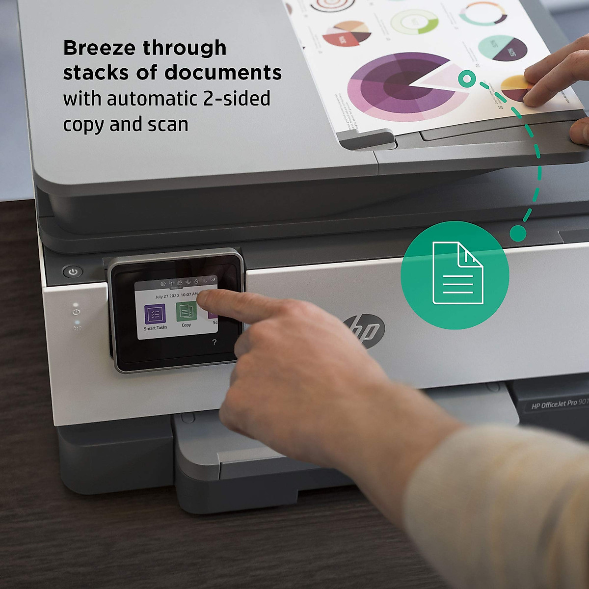 HP OfficeJet Pro 9015e Wireless Color All-in-One Printer with bonus 6 months Instant ink with HP+ (1G5L3A)