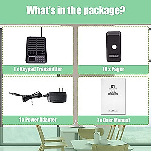 Retekess TD157 Restaurant Pager,Pagers for Restaurants,Touch Keyboard,Only Flash Modes,16 Pagers for Food Truck,Clinic,Coffee Shop,Bar