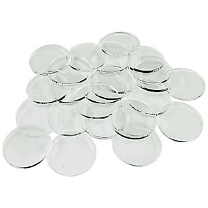 LITKO Clear Round Miniature Bases | 1.5mm Thick | Circular Figure Stands for Wargaming Boardgaming and Collectible Figures (25 Count Pack, 25mm)