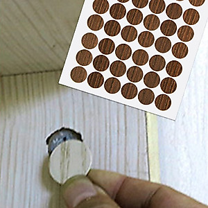 Aopin Screw Hole Stickers PVC Covers Self Adhesive, 21mm Decorative Stickers Screws Covers Caps Great for Wooden Furniture Wardrobe Cabinet Shelf Desk Plate 1 Sheet, PC-233
