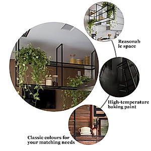 Yopappol 2 Tiers Ceiling Shelf Kitchen Hanging Spice Rack Organizer Wall Mounted Plant Stand/Bookshelf, Black Iron Art Storage Shelves for Home Office Restaurant (Size : 60x30x80cm)