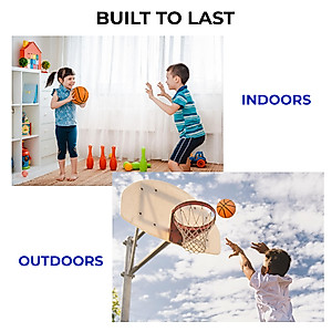 SereneLife 4pc 7" Mini Basketball Set - Replacement Rubber Basketballs for Indoor Hoop Arcade Games, Premium Construction with 2-Ply Butyl Bladder for Air Retention - SereneLife