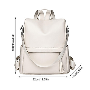 VISLINDU Backpack for Men Women Daypack Laptop Backpack Travel Rucksack Soft Leather 2023 New (Black, One Size)