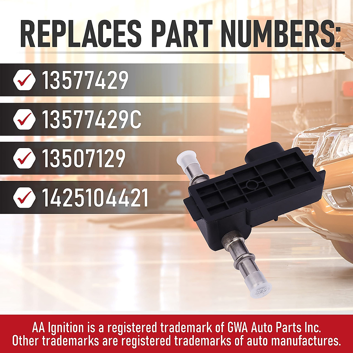 Replacement Flex Fuel Sensor, Compatible with Buick, Chevy, Cadillac, GMC - 2012-2021 - Replaces 13577429, 13507129 Lacrosse, ATS, SRX, Caprice, Equinox, Impala, Silverado 1500, Tahoe, Sierra 2500HD